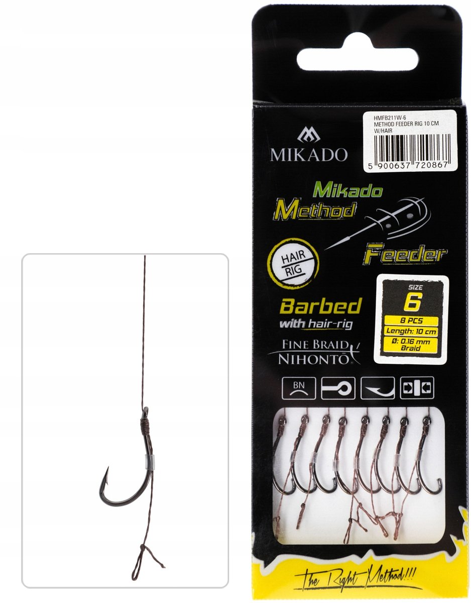 PRZYPON METHOD FEEDER Z WŁOSEM hak10, 0.12mm/10cm - Mikado | Sport Sklep EMPIK.COM