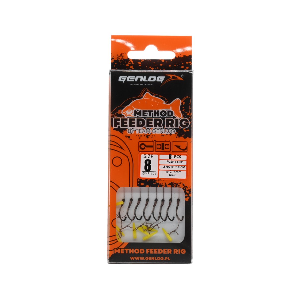 Przypony Method Feeder Rig z Push Stopem GENLOG hak 8 plecionka 0,14mm 10cm - GENLOG | Sport ...