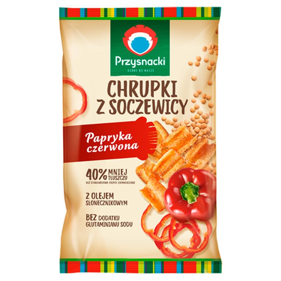 Przysnacki Chrupki z soczewicy papryka czerwona 80 g - Przysnacki ...
