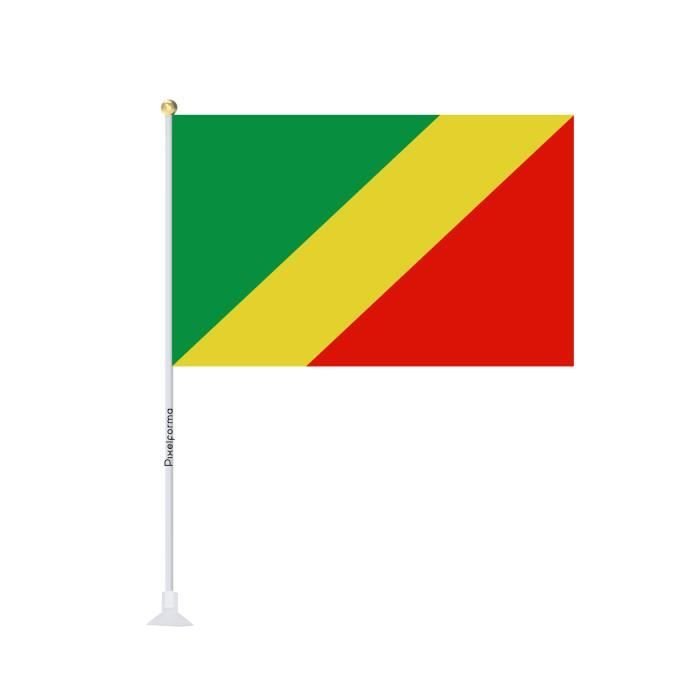 Przyssawka mini flaga Flaga Republiki Konga 14x21cm w 1 kawałku - Inny ...