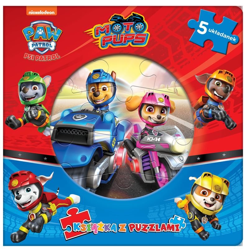 Psi Patrol. Książka z puzzlami - Opracowanie zbiorowe | Książka w Empik