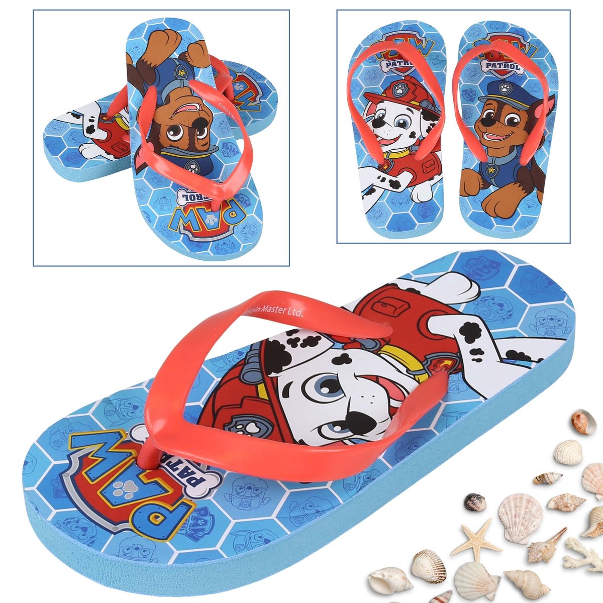 Psi Patrol Marshall Chase Kolorowe klapki/japonki chłopięce, dla chłopca 31-32 EU - Psi Patrol ...