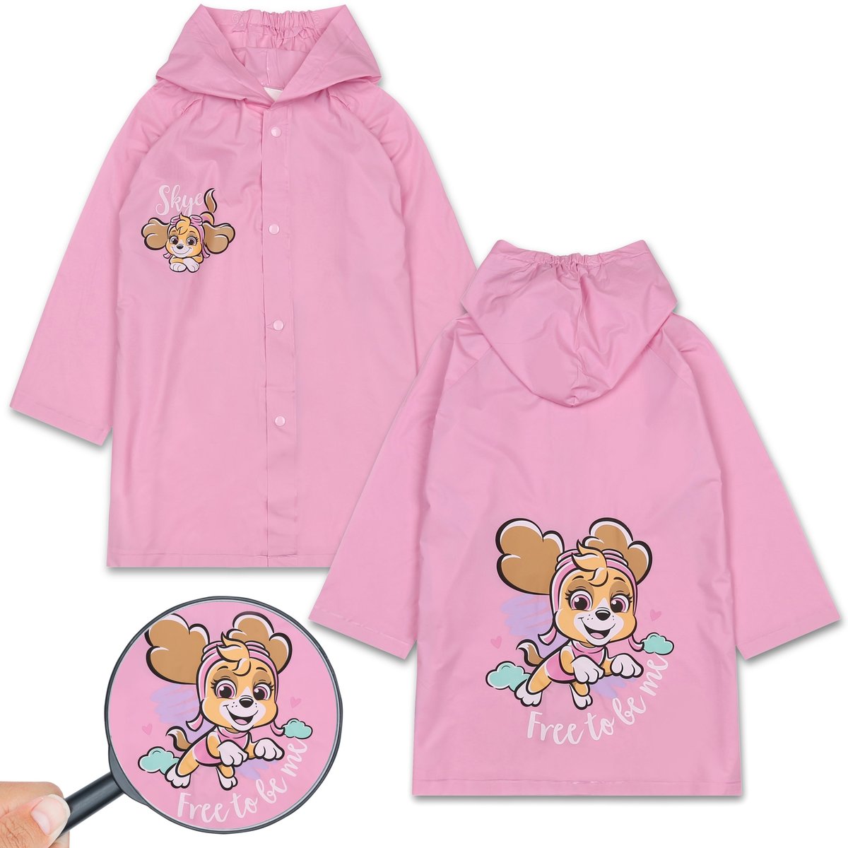 Psi Patrol Skye Jasnoróżowy płaszcz przeciwdeszczowy z kapturem ...