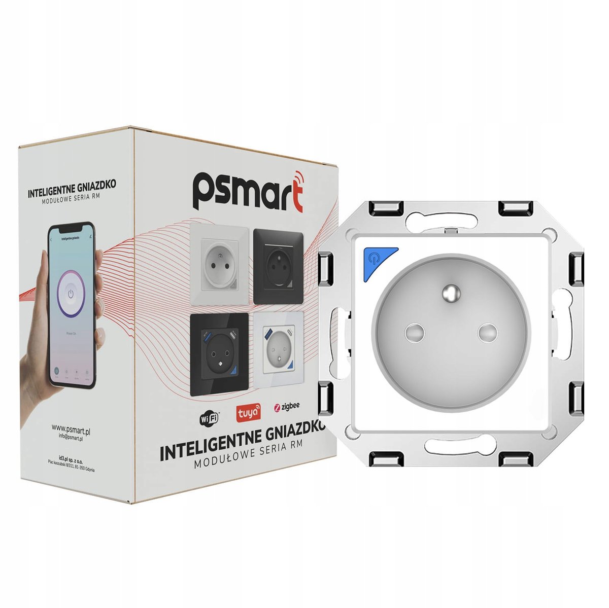 PSMART Inteligentne Gniazdo pomiar 16A białe seria RM WiFi TUYA Smart ...