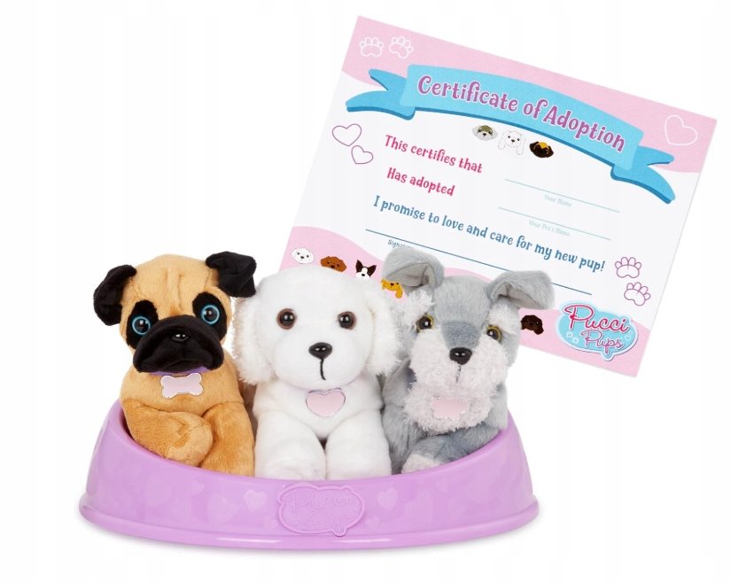 PUCCI PUPS Mops Maltańczyk Sznaucer pieski maskotki w legowisku - Inna ...