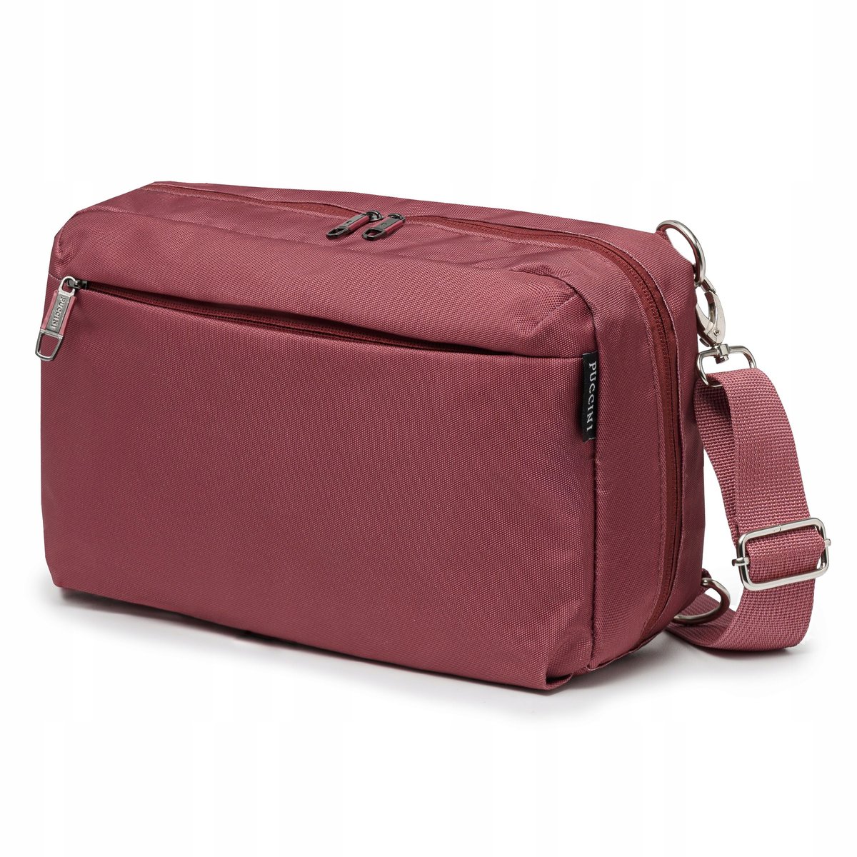 PUCCINI Plecak Damski Męski Miejski Jedno Ramię Sling Bag Czerwony ...