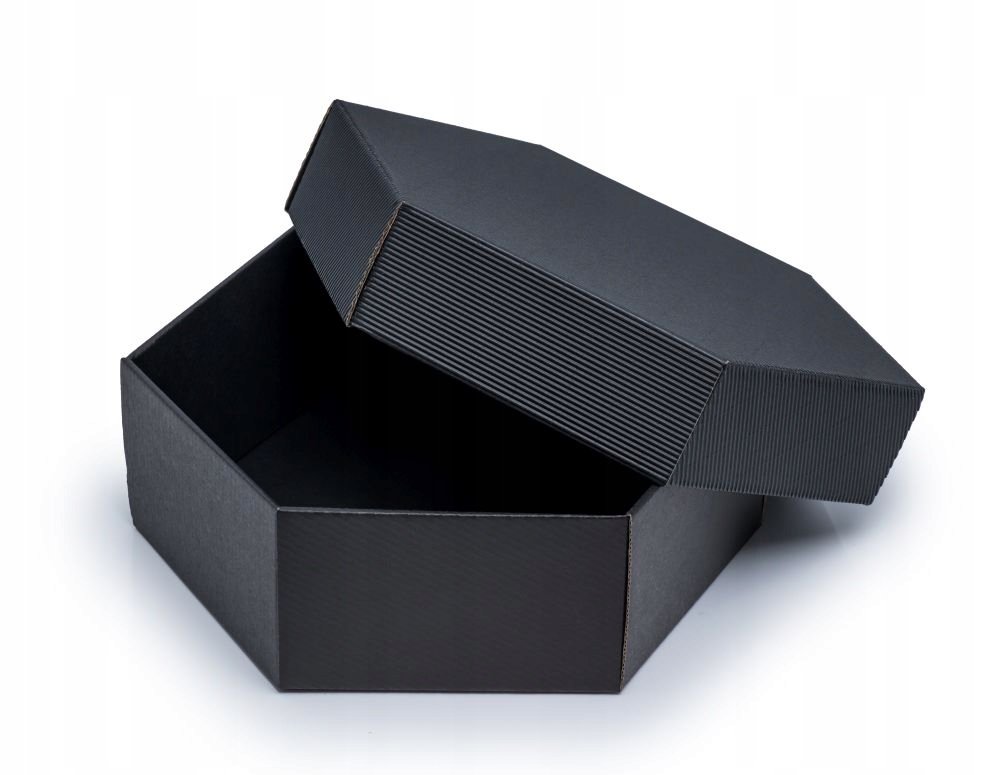 PUDEŁKA OZDOBNE KARBOWANE 240x240x90mm WIECZKOWE CZARNE - komplet 10 ...