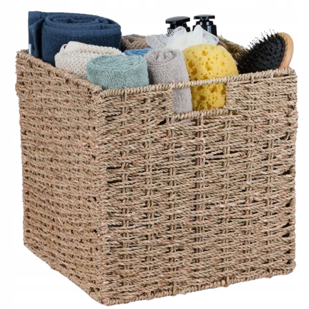 PUDEŁKO DO PRZECHOWYWANIA pleciony KOSZ składany z trawy morskiej 30x30 cm - RELAXDAYS | Sklep ...