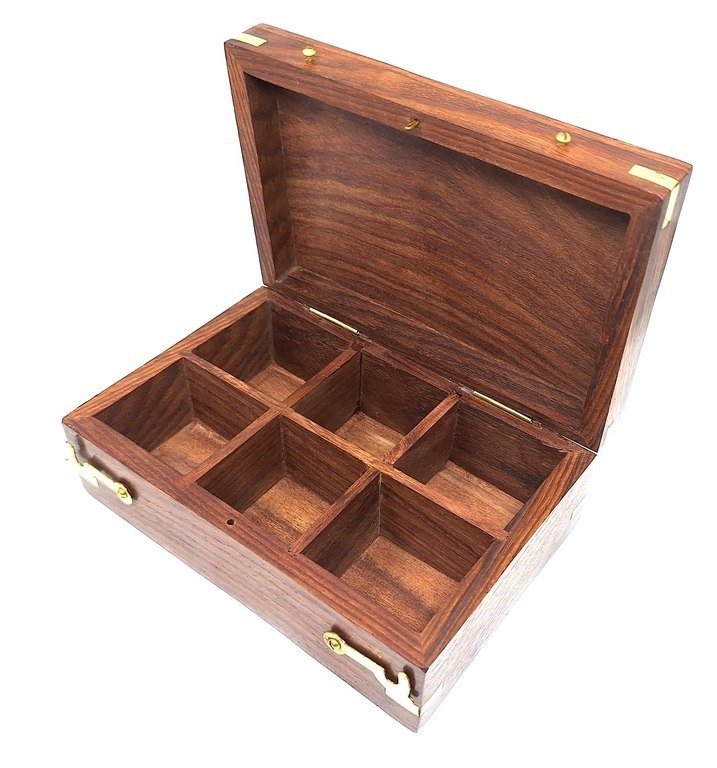 Pudełko drewniane z 6 przegródkami - RCW Box - GIFTDECO | Sklep EMPIK.COM