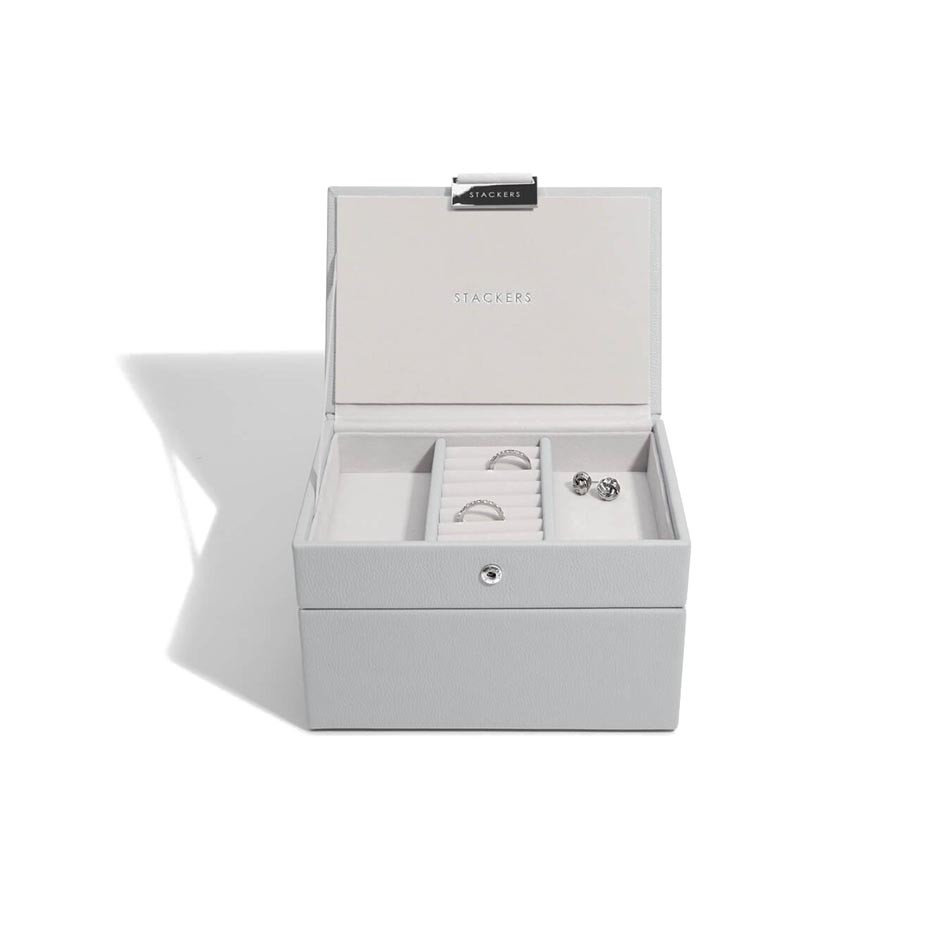 Pudełko na biżuterię podwójne (jasnoszare) Mini Stackers - Stackers ...