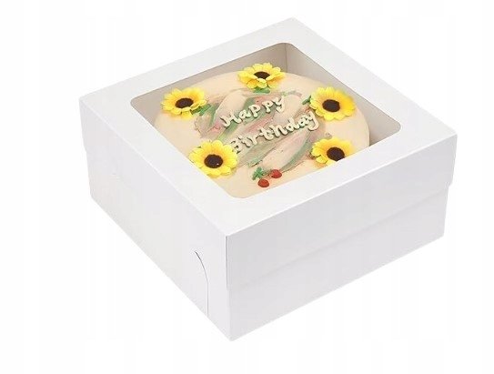Pudełko na ciasto, tort białe 25x25x15 Cake Box 1szt - Viva | Przyjęcia ...
