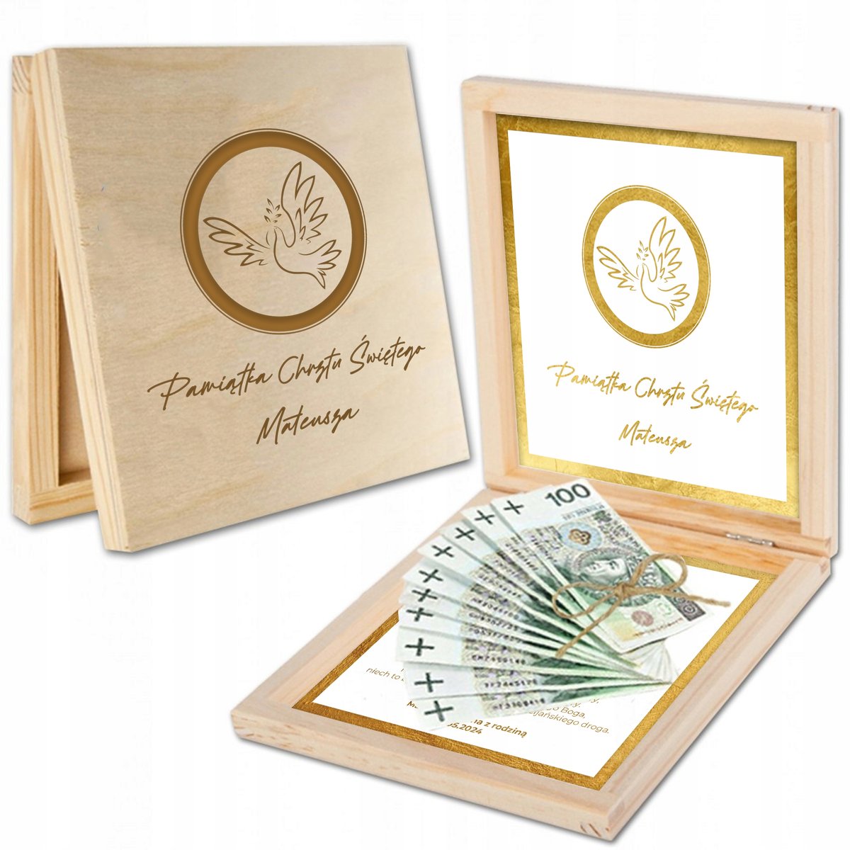 PUDEŁKO NA PIENIĄDZE CHRZEST ŚWIĘTY DREWNIANA PAMIĄTKA PREZENT UPOMINEK - Wyczaruj Prezent ...