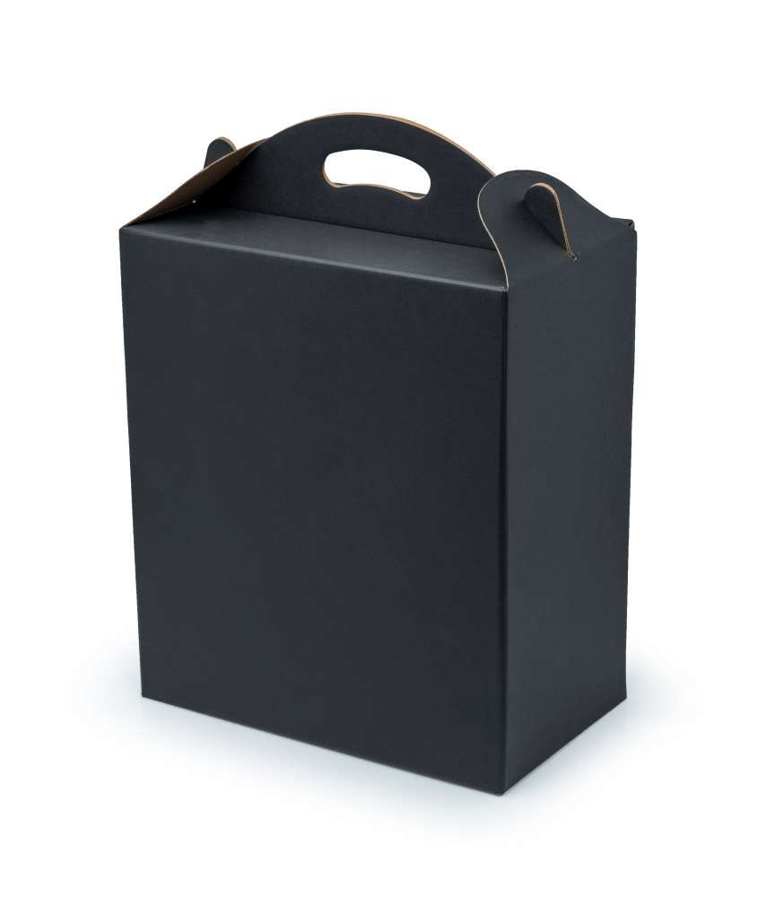 Pudełko ozdobne z uchwytem 300x180x350 Czarne, fasonowe Fefco217 ...