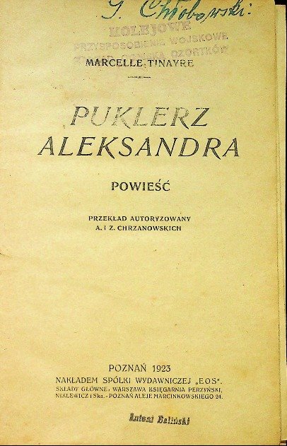 Puklerz Aleksandra 1923 r. - W opisie | Książka w Empik