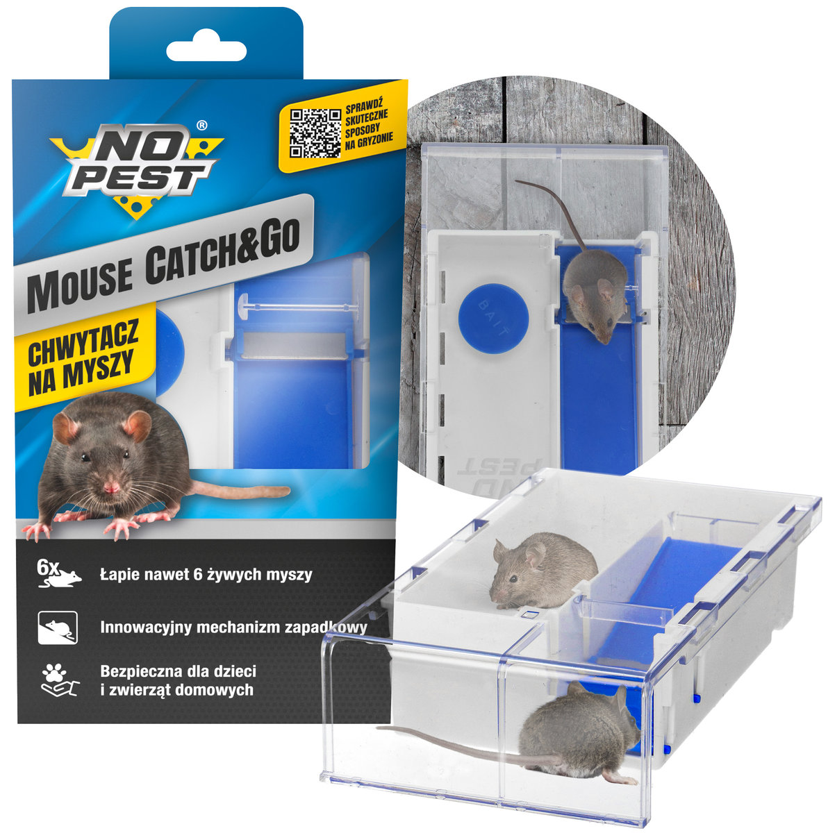 Pułapka na Myszy NO PEST Łapka Żywołapka Chwytacz na Myszy i Inne ...