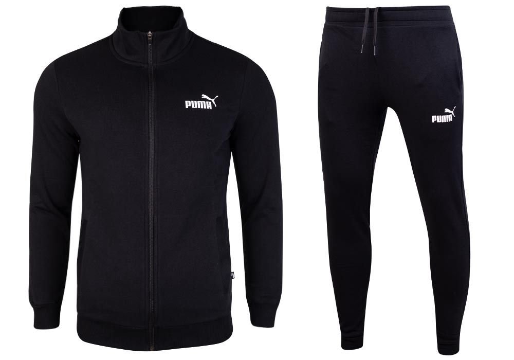 PUMA DRES MĘSKI KOMPLETNY BAWEŁNIANY CLEAN SWEAT SUIT BLACK 585840 01 ...