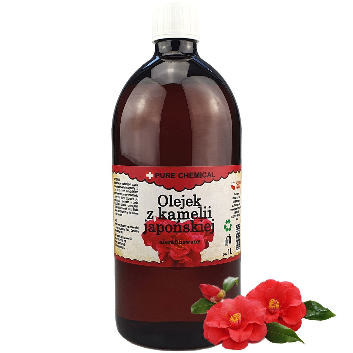 Pure Chemical, Olejek Tsubaki Z Kamelii Japońskiej Nierafinowany Zimnotłoczony, 1000ml | Sklep ...