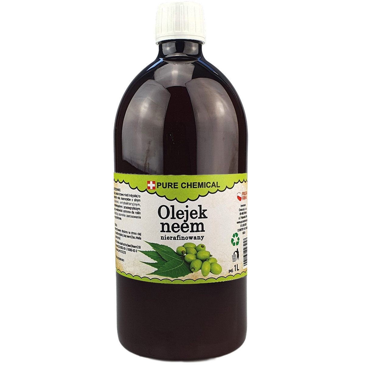Pure Chemie, Olejek Neem Nierafinowany Naturalny Tłoczony Na Zimno, 1000ml | Sklep EMPIK.COM