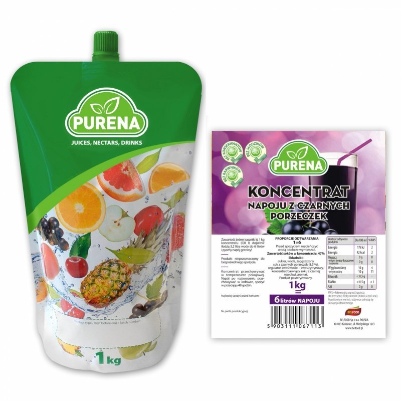 PURENA Napój z czarnych porzeczek koncentrat 6l/1kg - Inny producent | Sklep EMPIK.COM