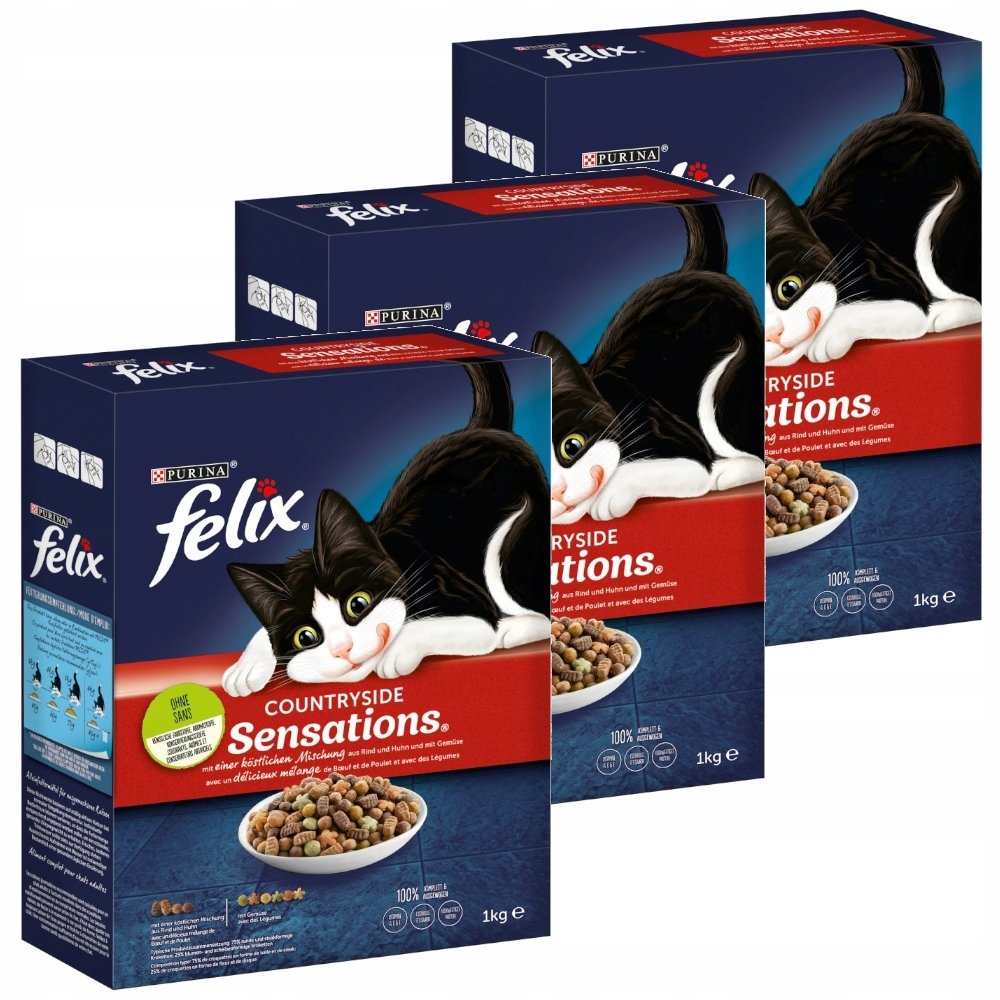 Purina FELIX Countryside Sensations Wołowina 3x1kg - PURINA NESTLE ...