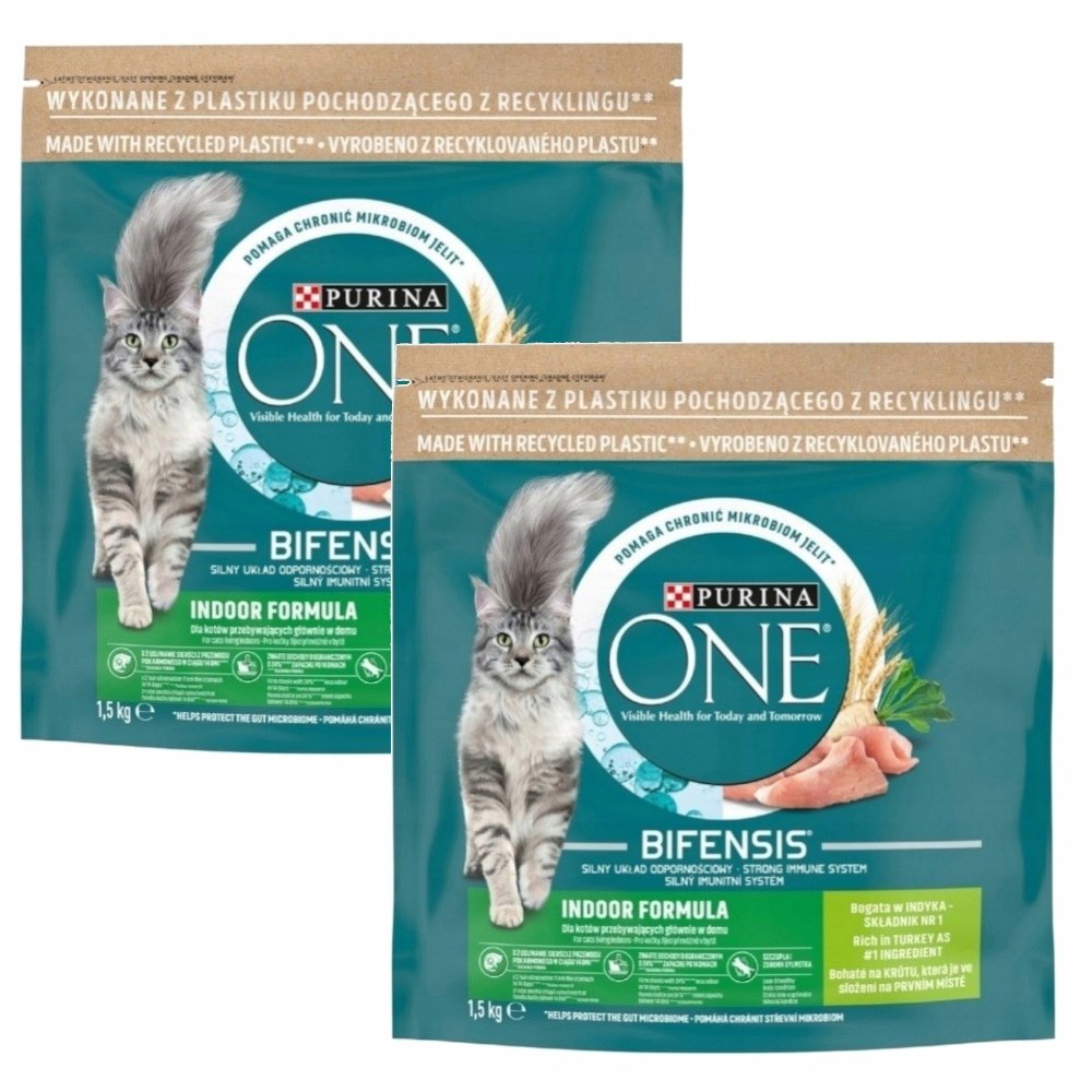PURINA ONE Indoor Formula Kot Indyk 2x1.5kg - PURINA NESTLE | Sklep ...