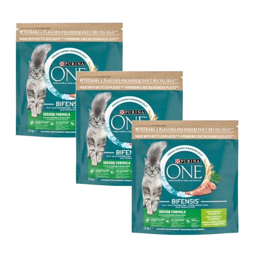 PURINA ONE Indoor Formula Kot Indyk 3x1.5kg - PURINA NESTLE | Sklep ...