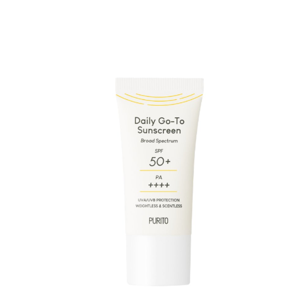 PURITO - Daily Go-To Sunscreen SPF 50+ PA++++ (wersja mini), Lekki krem ...