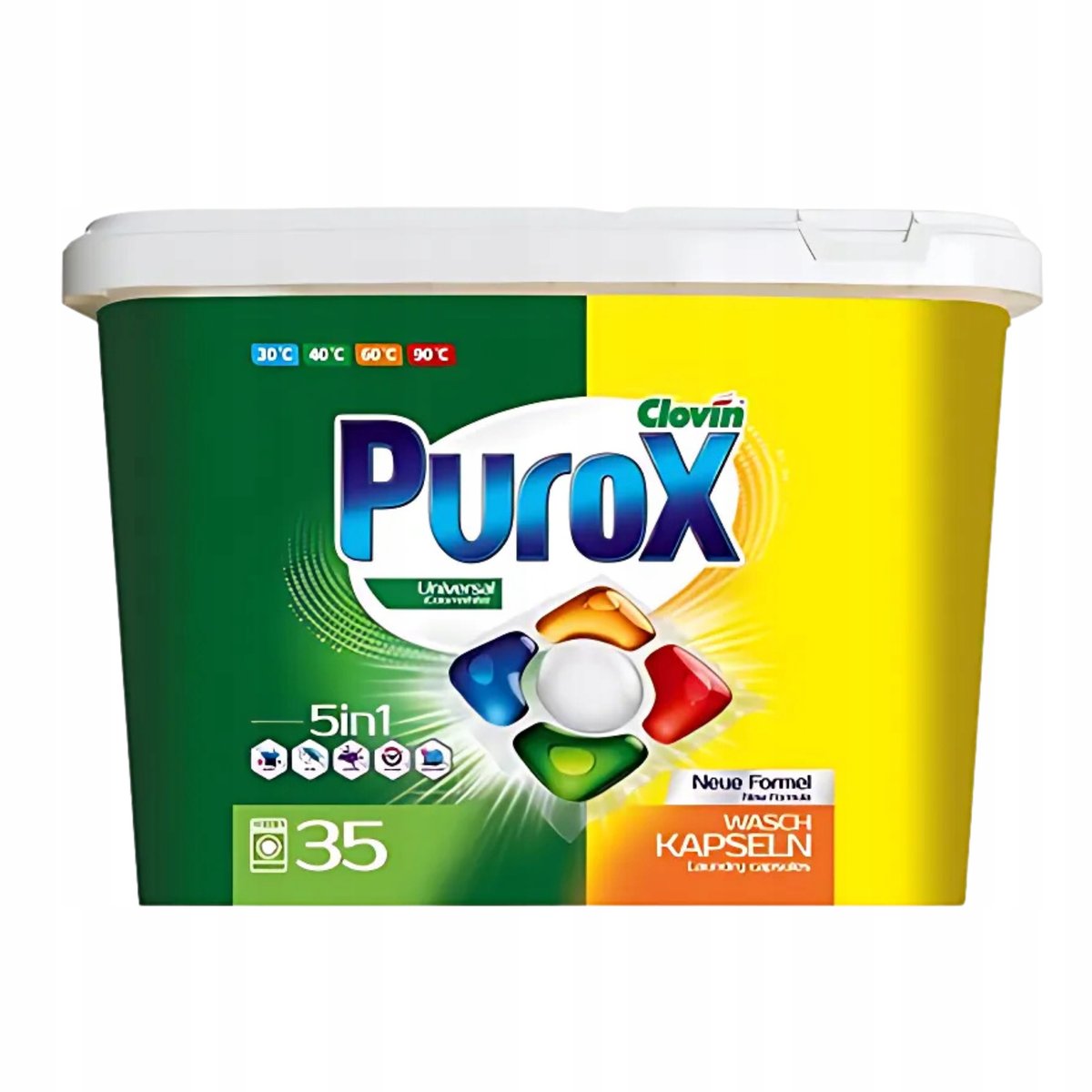 PUROX Uniwersalne Kapsułki Proszkowo-Żelowe do Prania Czystość 35 SZT ...