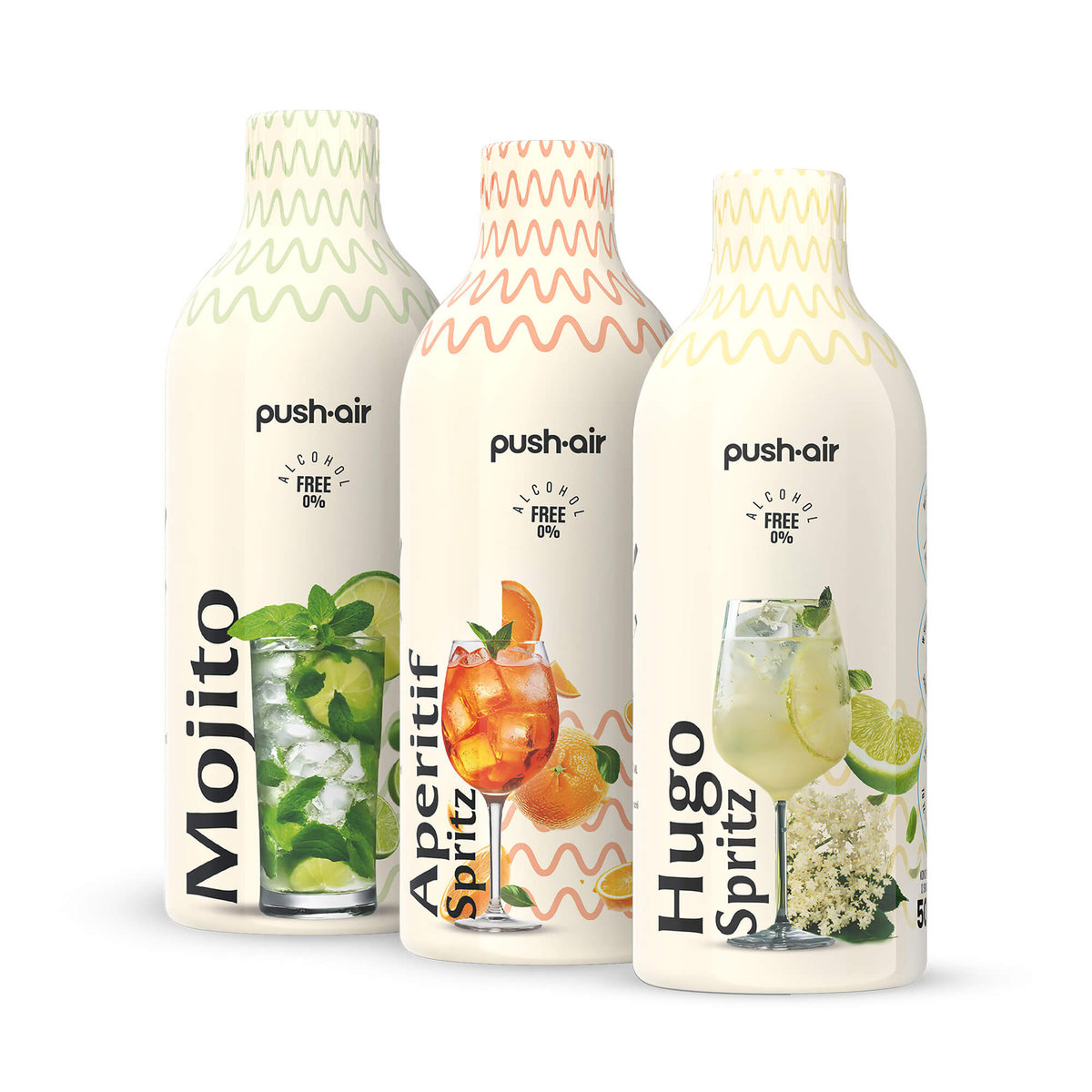 PUSHAIR 3 syropy do wody 500 APERITIF SPRITZ + MOJITO + HUGO SPRITZ ...
