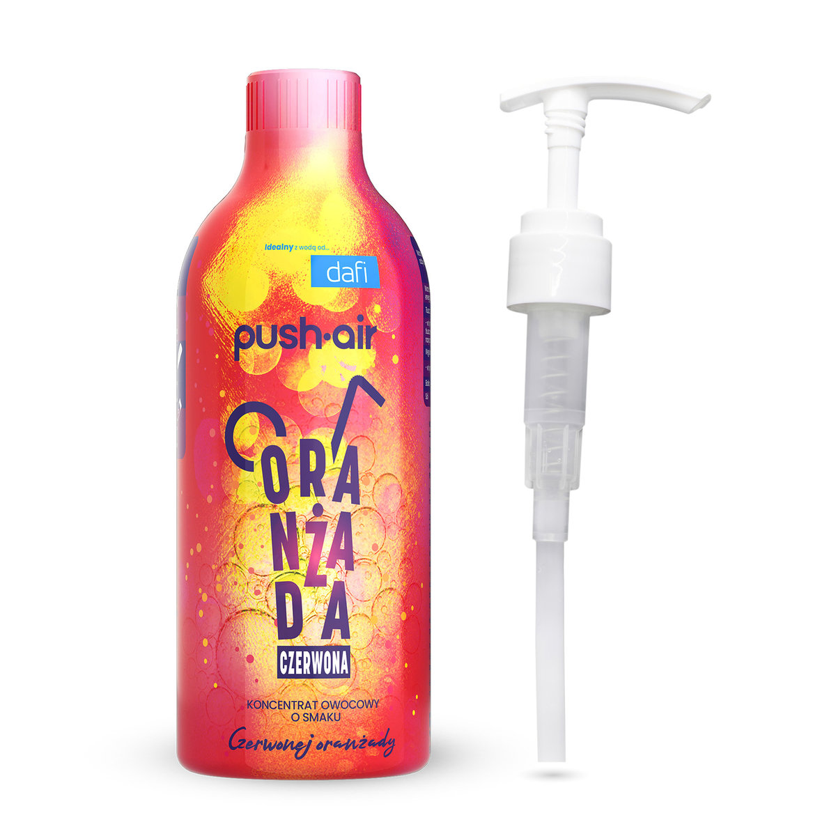 PushAir Koncentrat do Wody Czerwona Oranżada Syrop Dafi 500 ml + Pompka - Dafi | AGD Sklep EMPIK.COM