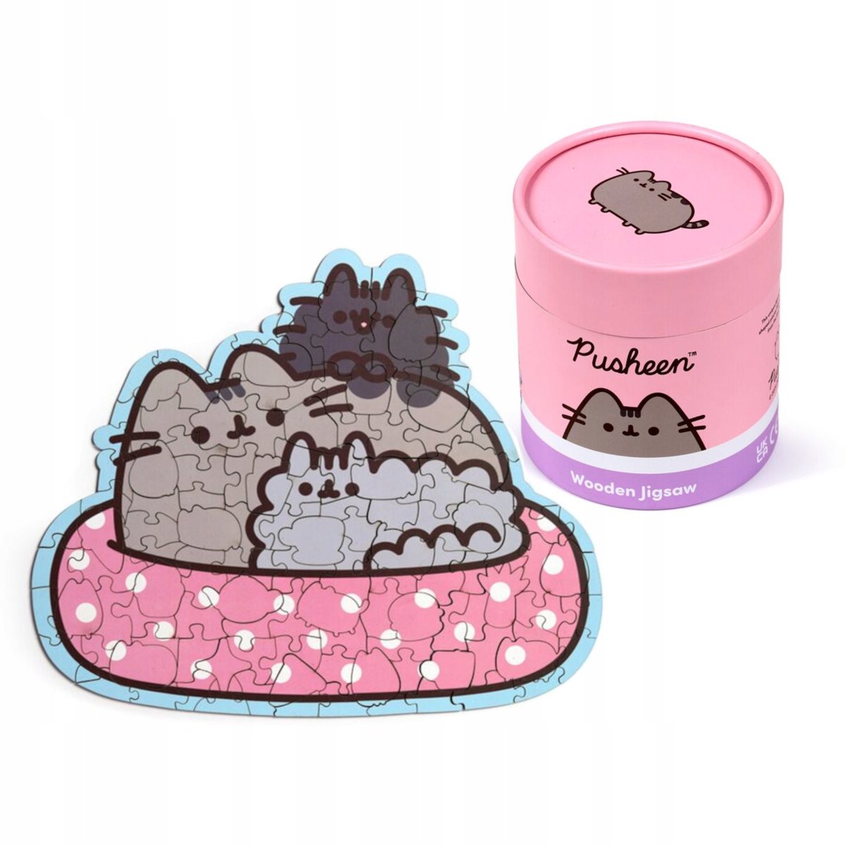 PUSHEEN puzzle drewniane, w tubie 130 elementów FANTASTYCZNE - Puckator ...