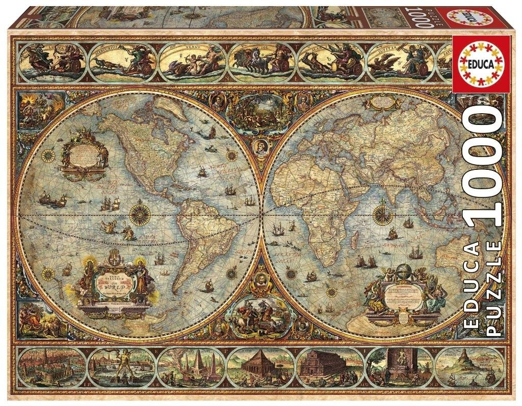 Puzzle 1000 Stara mapa świata - Educa | Sklep EMPIK.COM
