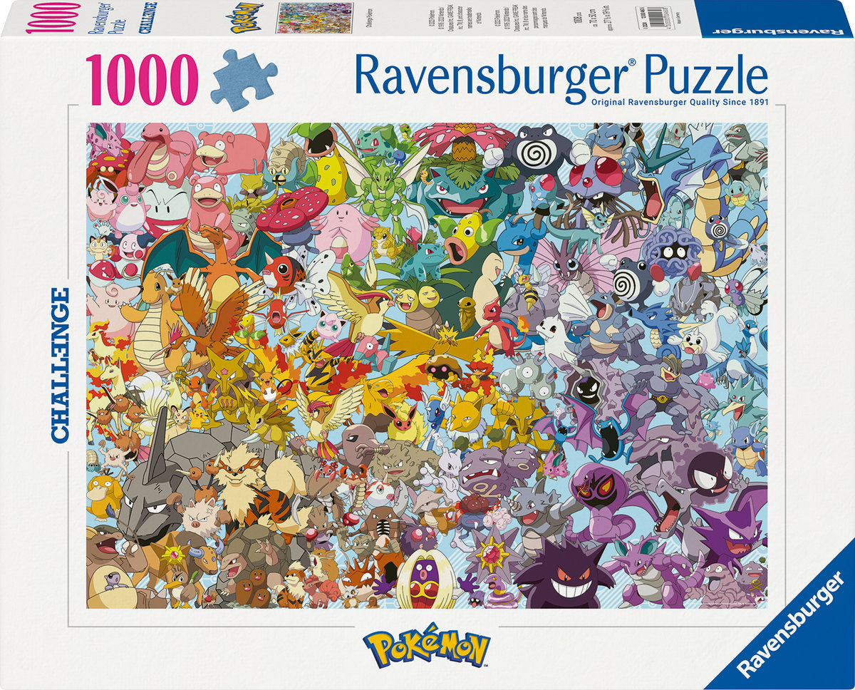 Puzzle 2D, CHALLENGE, Pokemon, 1000 elementów - Ravensburger | Sklep ...