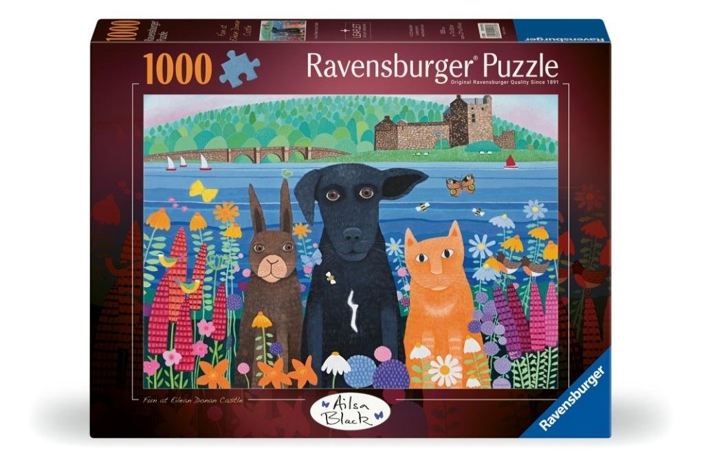 Puzzle 2D: Zwierzaki i zamek 1000el - Ravensburger | Sklep EMPIK.COM