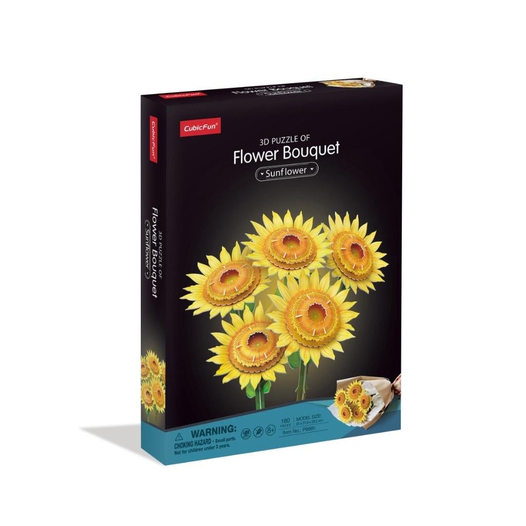 Puzzle 3D Duży bukiet kwiatów Słoneczniki - Cubic Fun | Sklep EMPIK.COM