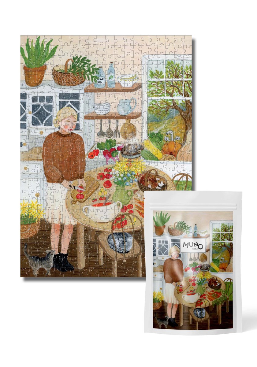 Puzzle 500 "Domowe Przetwory" by Asia Spettel w papierowym woreczku - Muno Puzzle | Sklep EMPIK.COM