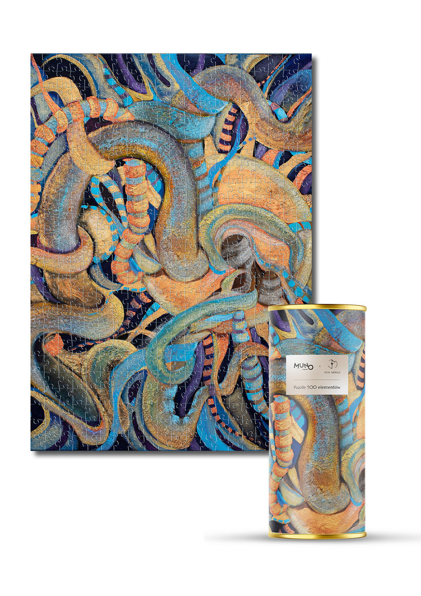 Puzzle 500 el. „Wężowisko” by Eva Minge w złotej, ozdobnej tubie - Muno ...