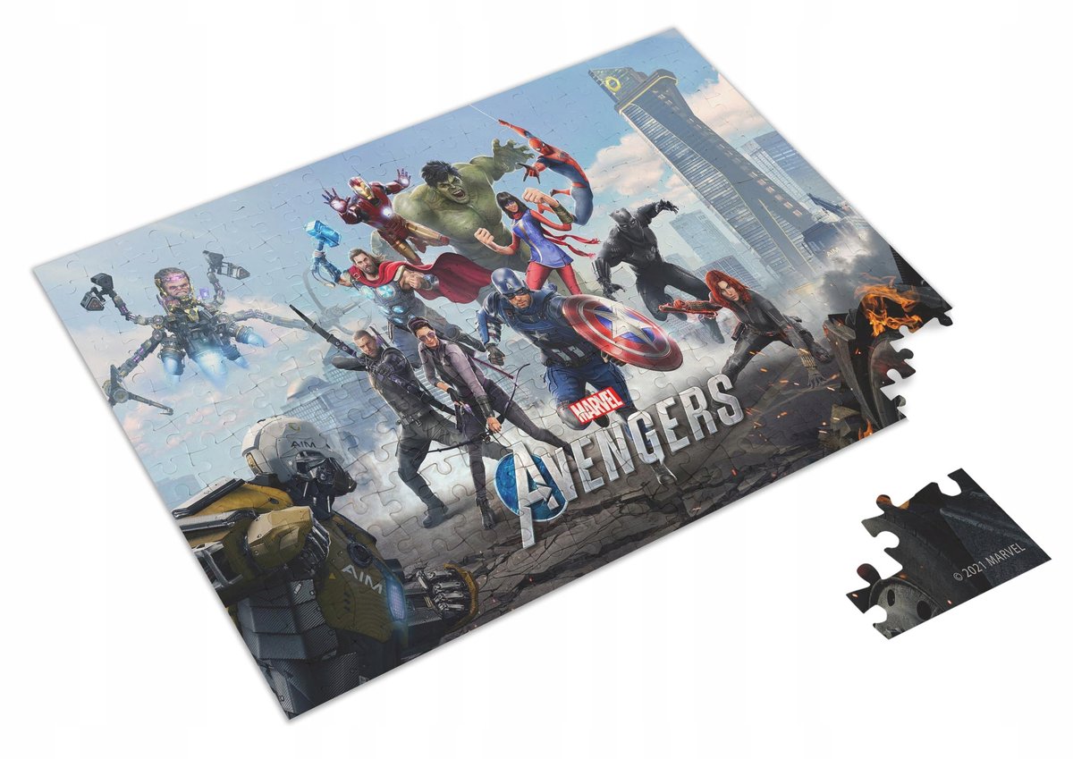 Puzzle Bohaterowie Marvel Avengers + Imię pudełko A3 252 el. #2 - Atram ...
