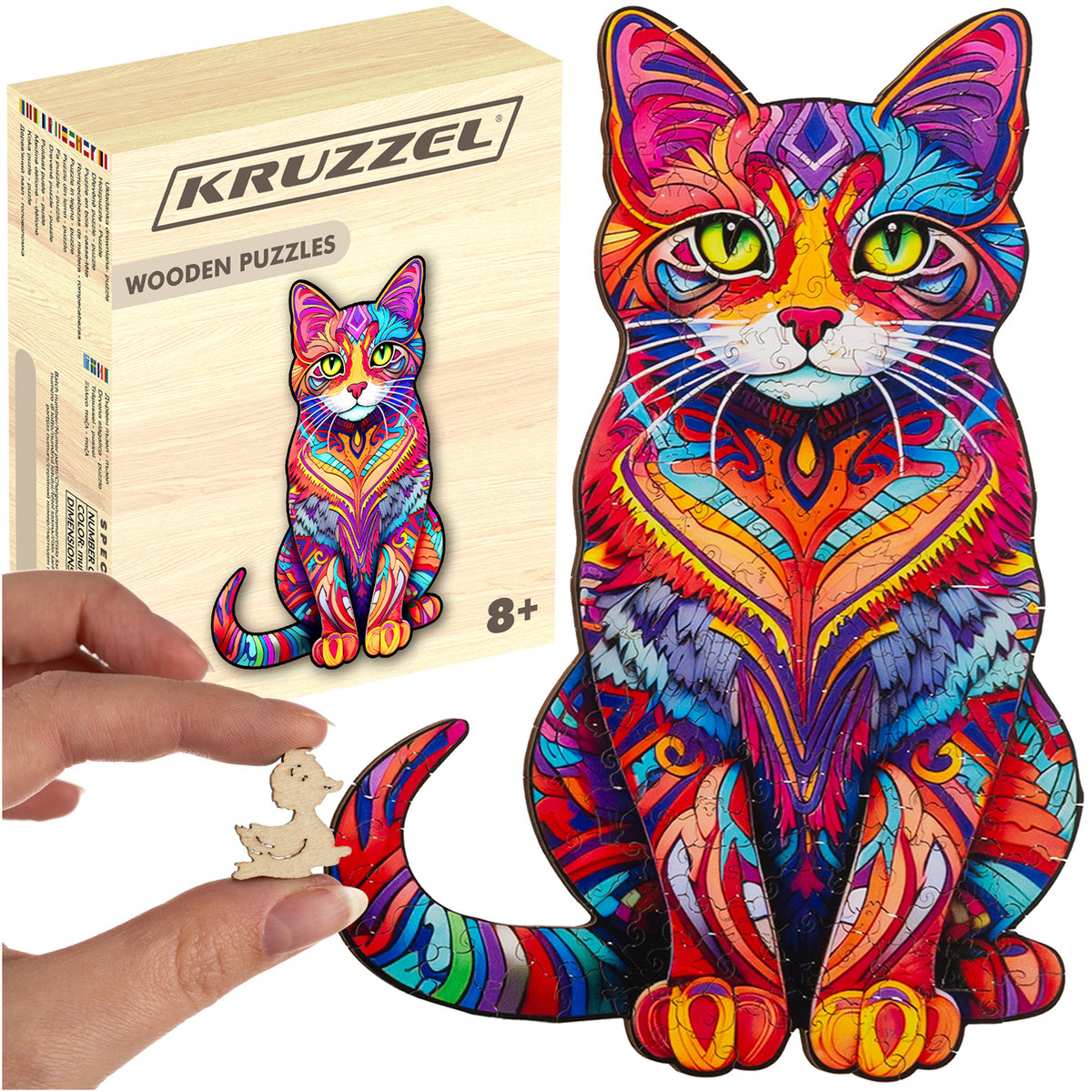 Puzzle Drewniane Układanka Klocki dla Dzieci Dorosłych Gra Logiczna ...