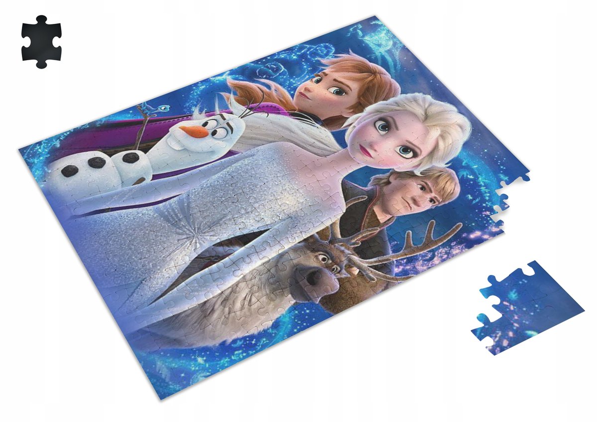 PUZZLE ELSA ANNA FROZEN OLAF A3 252 el z Nadrukiem + IMIĘ Pudełko 17 ...