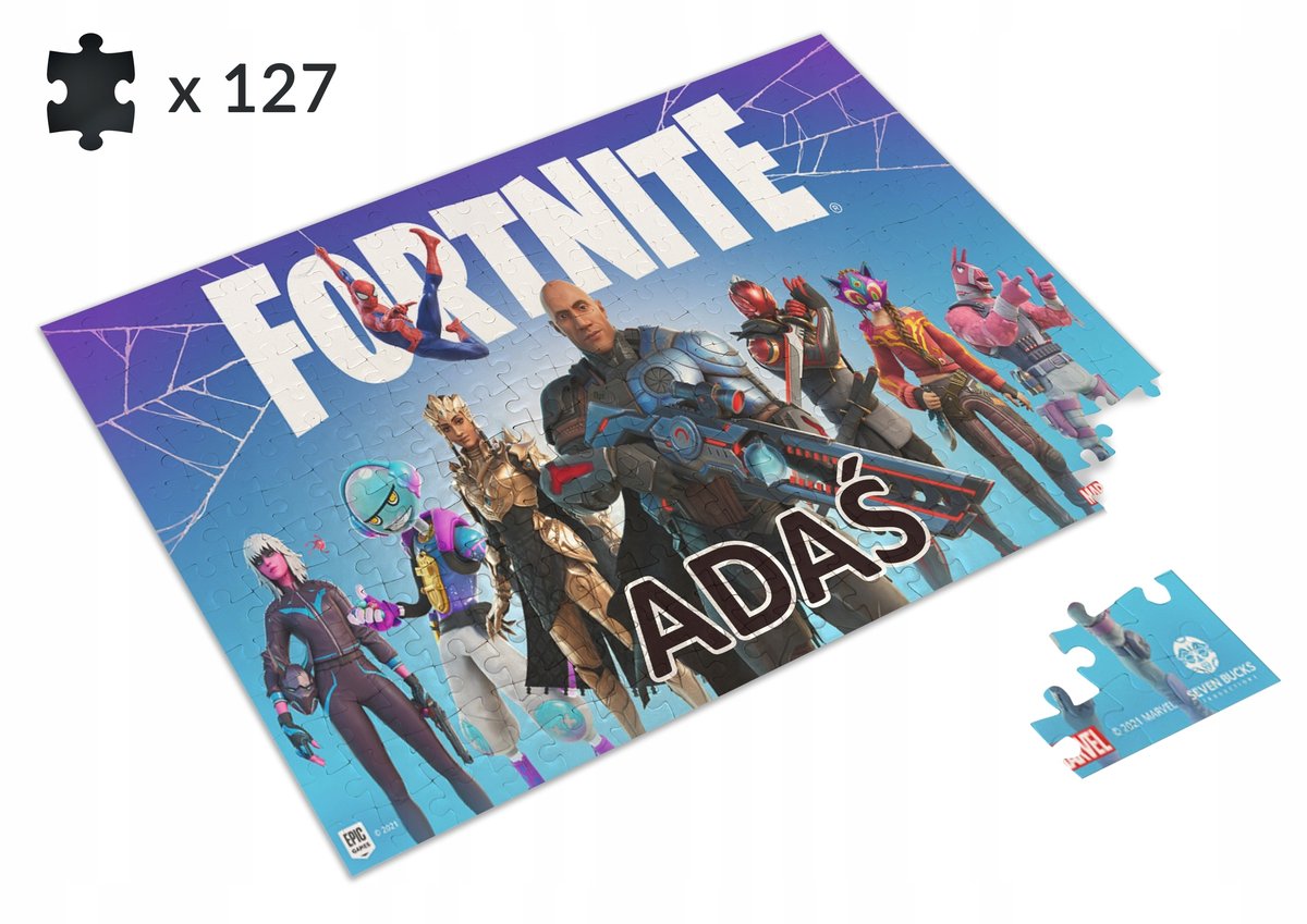 PUZZLE Fortnite GRA + IMIĘ DZIECKA 120 EL. - Atram | Sklep EMPIK.COM
