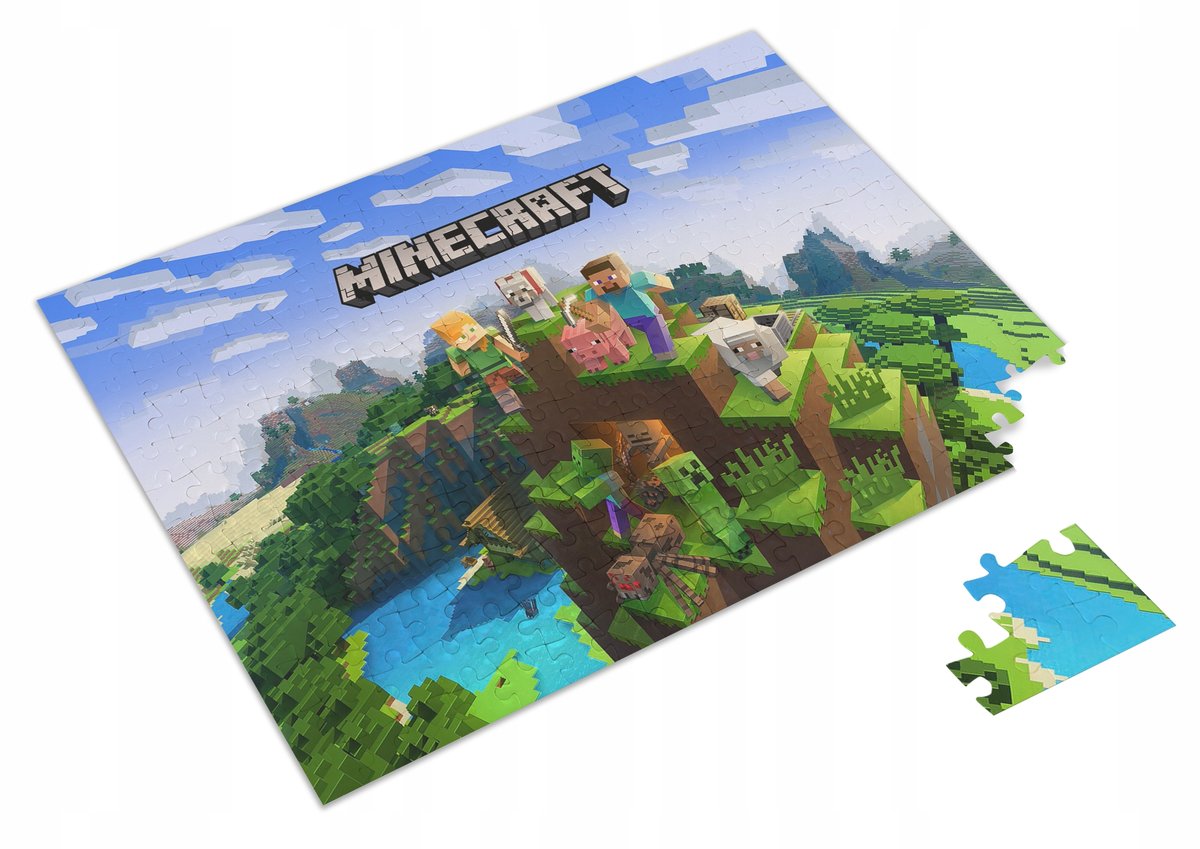 Puzzle + IMIĘ + pudełko MINECRAFT 96 el. Prezent - Atram | Sklep EMPIK.COM