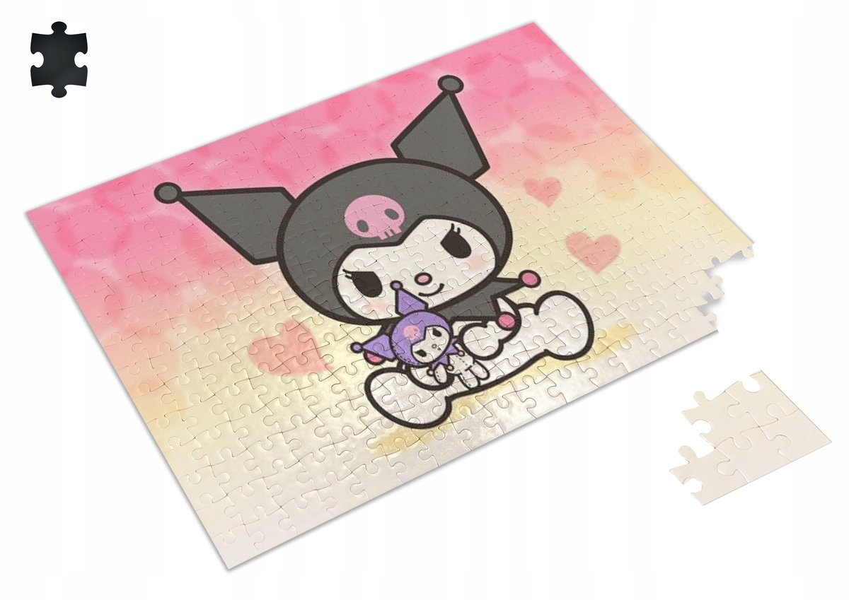 Puzzle KUROMI HELLO KITTY KOTEK A3 252 el z Nadrukiem + IMIĘ 43 - Atram ...
