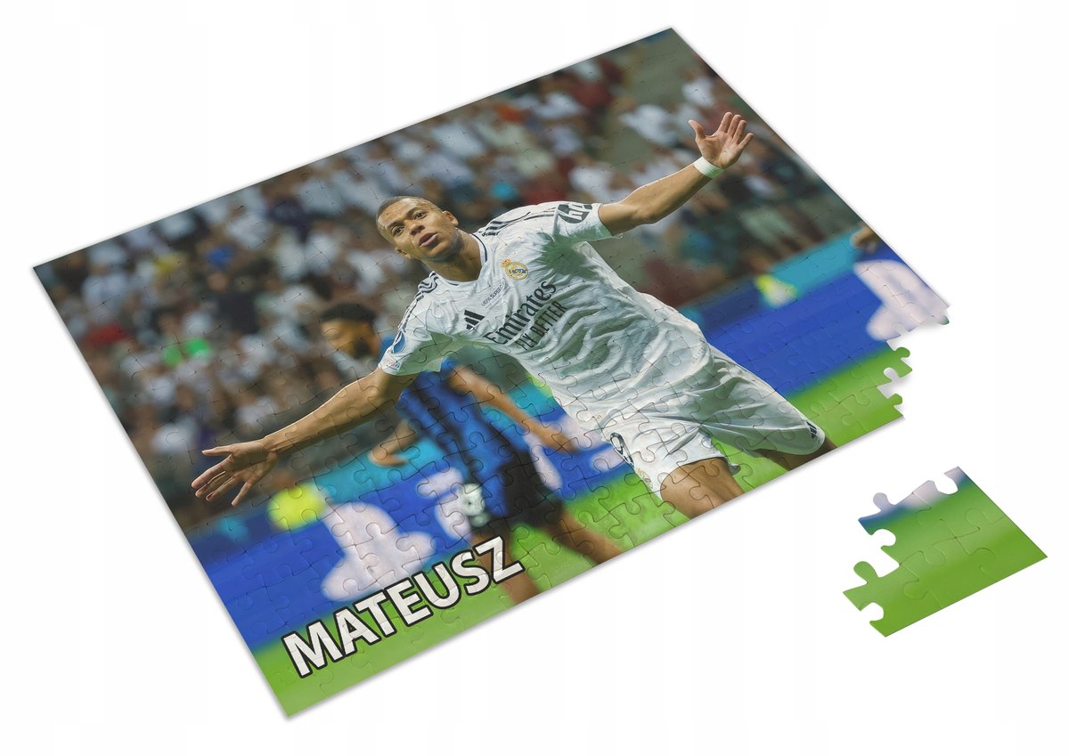 Puzzle KYLIAN MBAPPE A3 252 el. z Nadrukiem Dowolne IMIĘ + Pudełko 3 ...