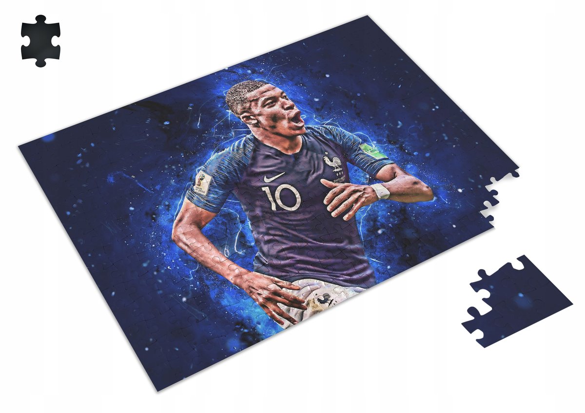 Puzzle Kylian Mbappe Paris Saint-Germain + IMIĘ PIŁKA NOŻNA 252 EL. A3 ...