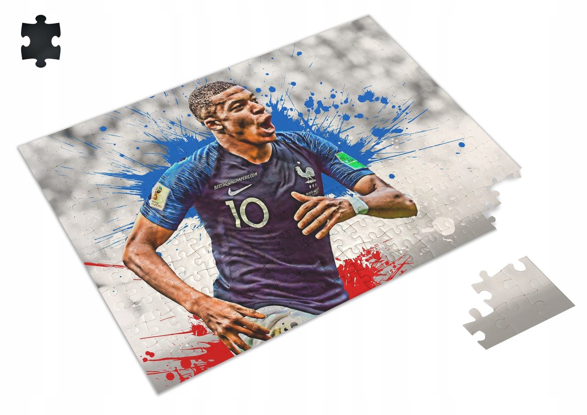 Puzzle Kylian Mbappe Paris Saint-Germain + IMIĘ PIŁKA NOŻNA 252 EL. A3 ...
