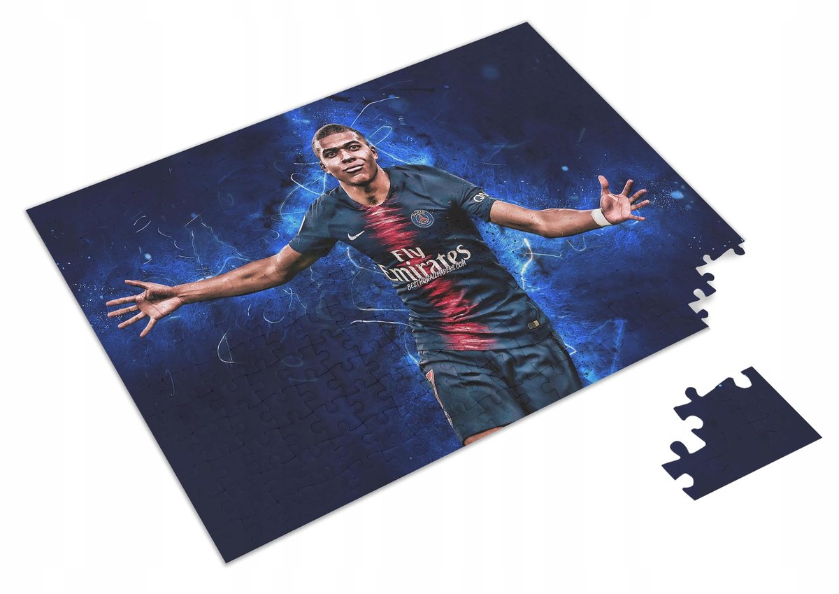 Puzzle kylian mbappe PSG Piłkarz + Imię pudełko A3 252 el. - Atram ...