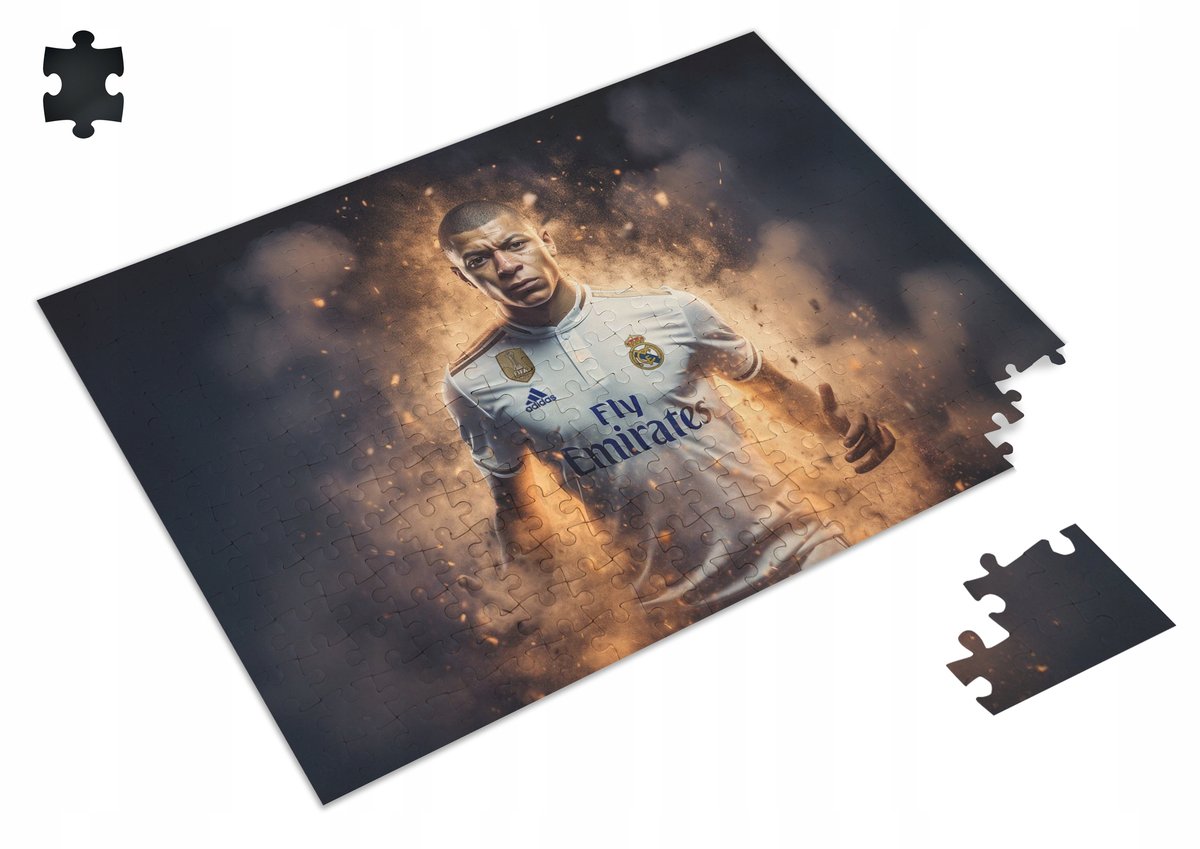Puzzle KYLIAN MBAPPE REAL MADRYT A3 252 el z Nadrukiem + IMIĘ 38 ...