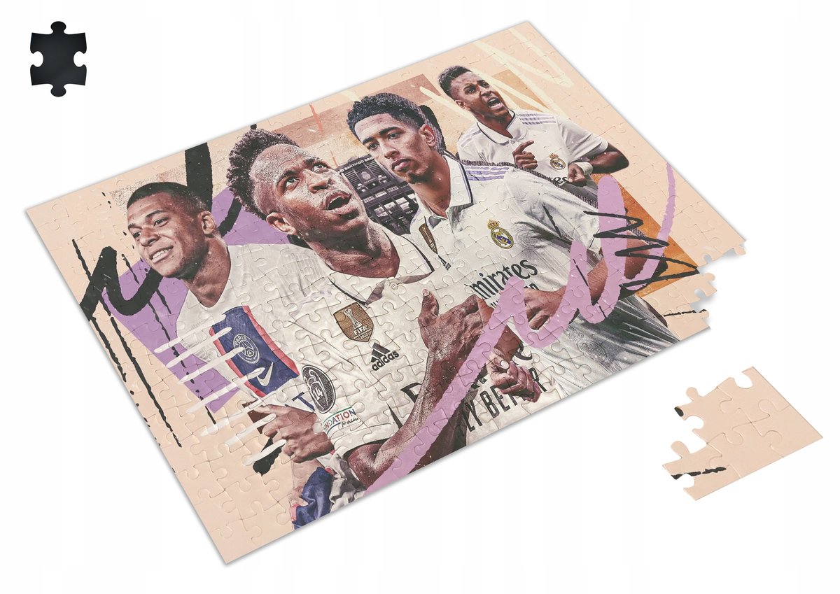 Puzzle KYLIAN MBAPPE REAL MADRYT A3 252 el z Nadrukiem + IMIĘ Pudełko ...