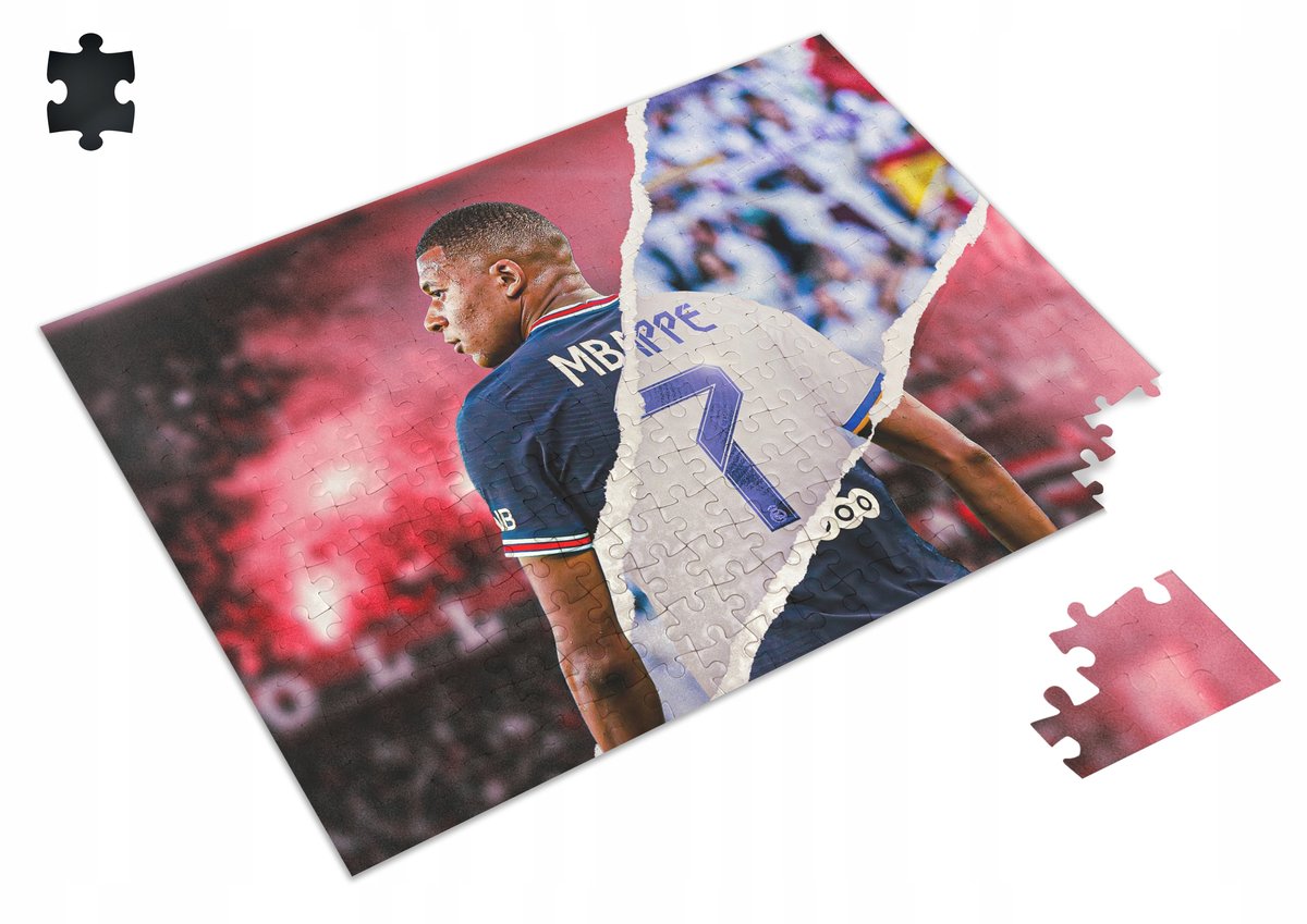 Puzzle KYLIAN MBAPPE REAL MADRYT A3 252 el z Nadrukiem + IMIĘ Pudełko ...